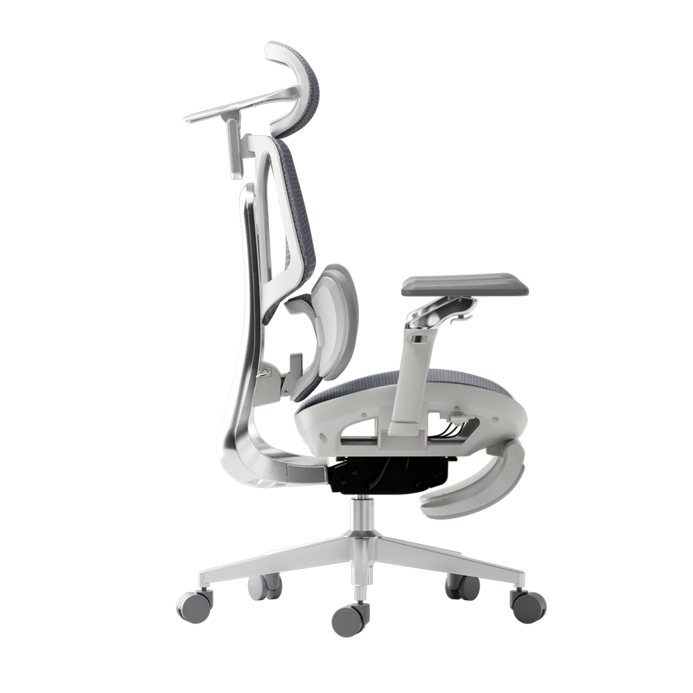 HBADA E3 Office Chair with Footrest 140° Reclining White